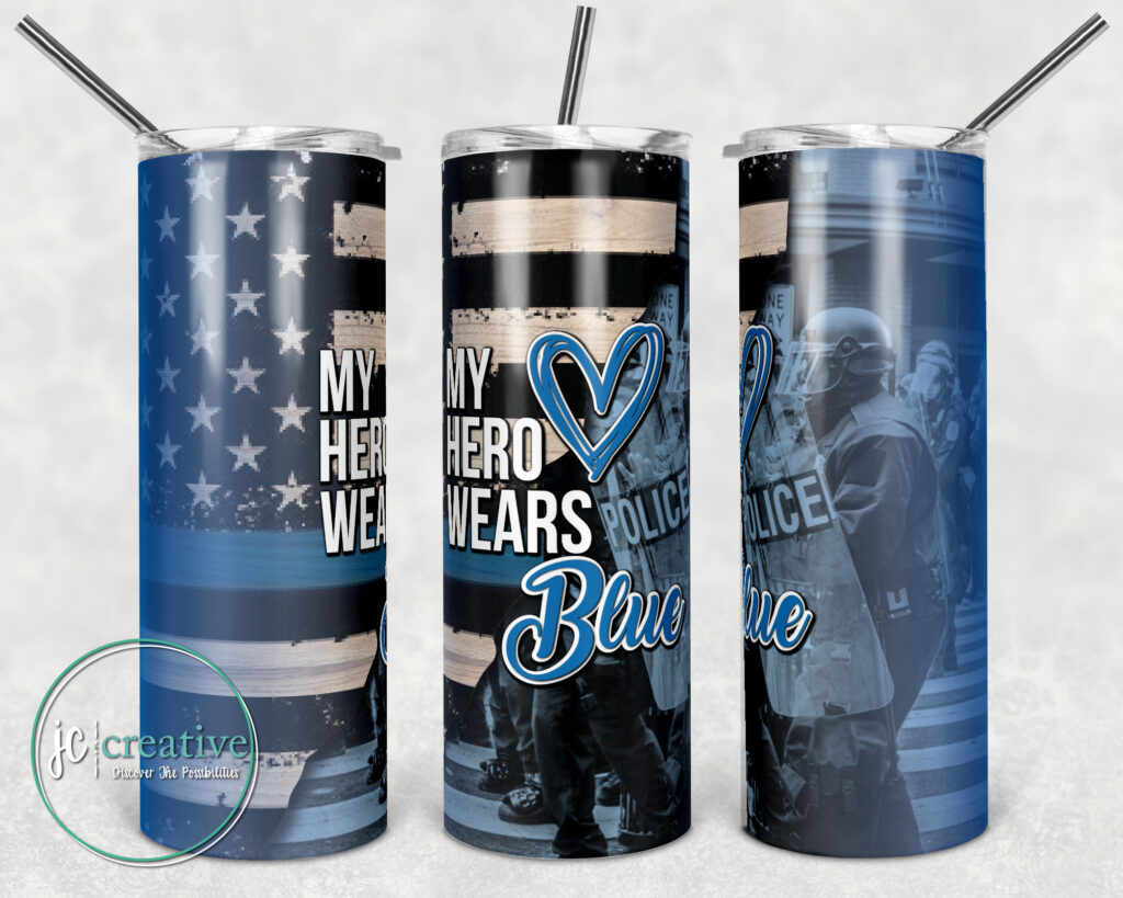 20oz Skinny Police Sublimation Wrap: Digital Download - JC Boutique